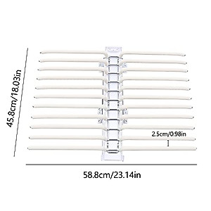 Pull Out Trousers Rack, 22 Arms Beige Steel Pull Out Pants Rack Pants Hanger Bar Clothes Organizers for Closet for Space Saving and Storage, Max Load: 33lbs, 23.4x18x5.7 Inch