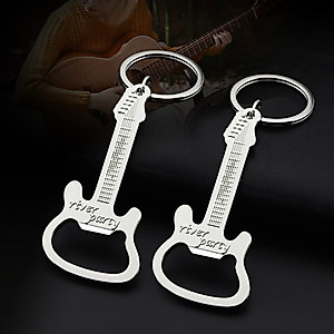 Beer Bottle Guitar Opener Keychain Creative Key Ring Beverage Openers Kitchen Accessories