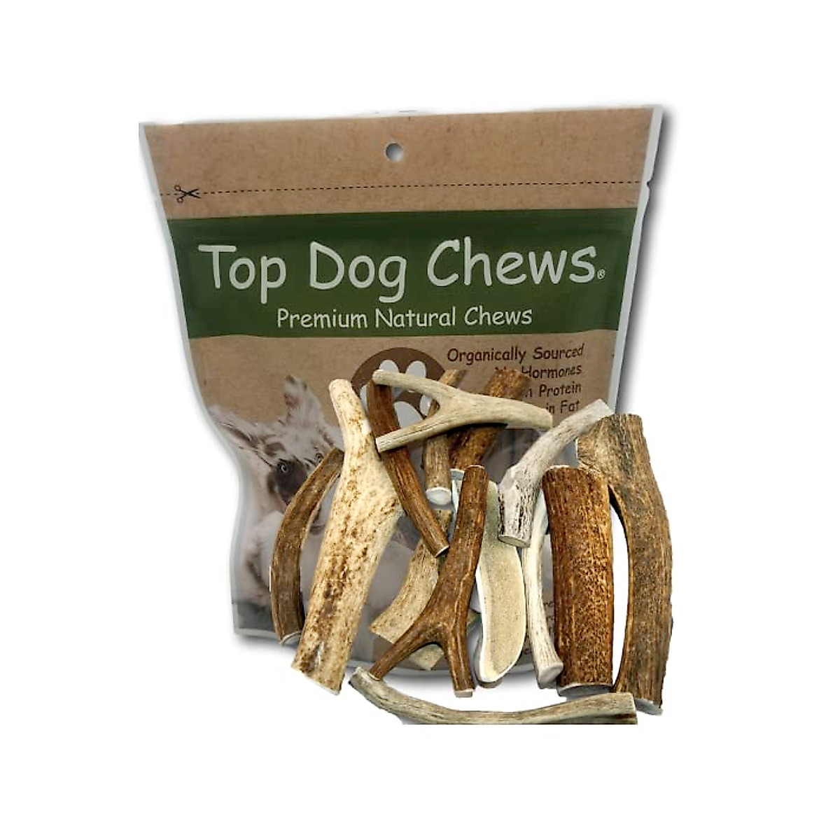Top Dog Chews – Large Variety Pack, Premium, Grade A, Antlers for Large, Medium or Small Dogs, Antlers from Deer, Elk, & Moose Included, Natural, Long Lasting, Chews for Aggressive Chewers, 1lb
