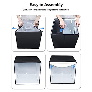 Glendan Mini Photo Studio Light Box, 14" x 10" Photo Shooting Tent kit, Portable Foldable Light Box Photography with 112pcs LED Light, 6 Color PVC Backgrounds, 4 Reflection Boards for Small Items