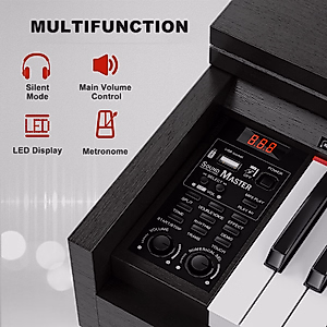 UMOMO 88 Weighted Key Digital Piano with Piano Bench, Hammer Action Electric Piano with Piano Stand, Headphone Jack, 3 Pedal, Full Size Electronic Piano Keyboard for Beginner, Adults, Black