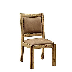 Furniture of America Burton Dining Chair, Rustic Pine