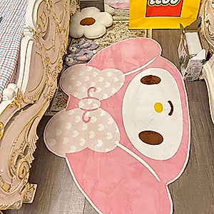 Kawaii Melody Rug for Girls Bedroom Carpet for Living Room Plush Soft Cute Rugs Home Decoration (15.7"x 23.7")