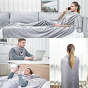 Elegear Wearable Hug Throw Blanket - Lazy Phone TV Blanket Keep Your Hands Free, Couch/Sofa/Bed Fleece Blanket, Soft Cozy Fuzzy Wrap Blankets Unique Valentines Birthday Gifts for Adult/Kids - 80"x60"