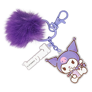Kuromi Heart Shaped Keychain With Character Charms
