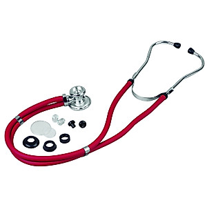 Veridian Healthcare Sterling Series Sprague Rappaport-Type Stethoscope, Red, Boxed