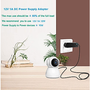 12V 1Amp DC Power Supply 12V 1000mA AC/DC Adapter 100-240V AC to DC 12Volt 1A 0.8A 500mA Power Adapter Transformer 12V 1A AC Adapter 5.5mm x2.5mm US Plug for 12V LED Strip Light CCTV Camera
