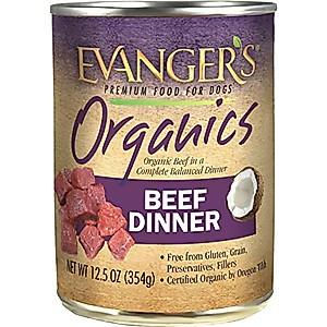 Evanger's Organics Beef Dinner for Dogs 12.5 oz (Pack of 12)