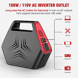 146Wh Portable Power Station with Carrying Bag, SinKeu Portable Power Bank with AC outlet, Rechargeable Backup Lithium Battery with Dual 110V/100W AC Outlet for Outdoor Camp