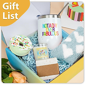 MEIGBFR Birthday Gifts for Women, Cute Birthday Gift Ideas for Sisters Best Friends Mom Birthday Present for Bestie BFF, Funny Birthday Basket Gift Set For Female Her