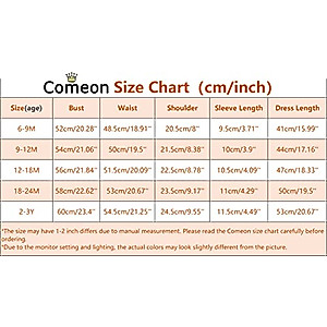 Comeon Baby Girls Toddler Dress Summer Short Sleeve Dresses Casual Cute A Line One Piece Dress Lace Prom Playwear Tutu Dress Red 6-9Months