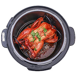 HapWay Steamer Rack Trivet with Heat Resistant Silicone Handles Compatible with Instant Pot 6 & 8 qt Accessories, Stainless Steel Steaming Rack Trivet Stand for Pressure Cooker