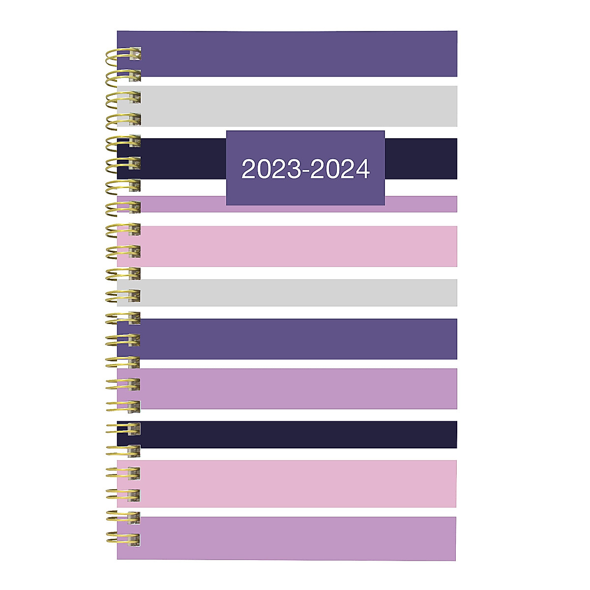 Blueline Essential Academic Weekly/Monthly Planner, 13 Months, July 2023 to July 2024, Gold Twin-Wire Binding, Poly Cover, 8" x 5", Geo Design, Stripes (CA114PH.03-24)