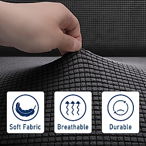 RunNico RV Dinette Cushion Cover-Elastic Camper Cushion Slipcovers-Stretchable Loveseat Sofa Furniture Protector for RV Camper Car Bench (1 Backrest Cover & 1 Bench Cover) (Grey)