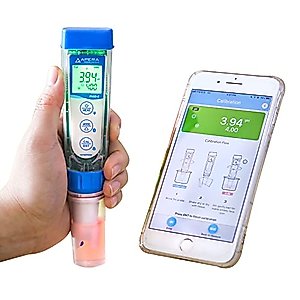 Apera Instruments, LLC-AI3719 PC60-Z Bluetooth Multi-Parameter Smart Tester Powered by ZenTest Mobile App, Measuring pH/Conductivity/TDS/Salinity/Resistivity/Temp.