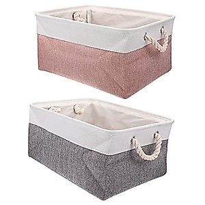 2pcs Fabric Storage Basket Foldable Basket Baby Basket Clothes Storage Bins Storage Baskets Basket Bin Clothes Basket with Handle Kids Laundry Hampers Multipurpose Baskets