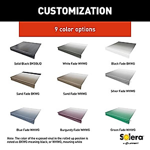 Solera Universal Fit Heavy-Duty Vinyl RV Patio Awning Replacement Fabric Black Fade 21' Awning (20'4" Fabric)