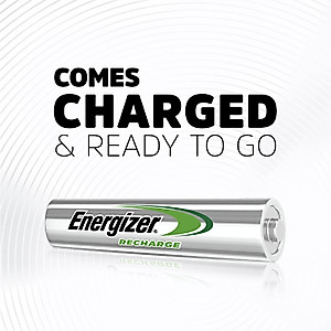 Energizer Rechargeable AAA Batteries, Recharge Universal Triple A Battery Pre-Charged, 8 Count