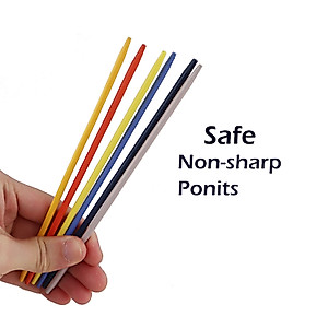 ATOSHP Jacks Game and Pick Up Sticks, 12 Metal Jax and 60Pcs Wooden Sticks with Storage Box