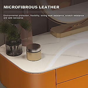 Qingluan Dressing Table Set with Drawers LED Lights Mirror and Makeup Chair, 3 Drawers Makeup Table Set with Cushioned Stool Vanity Table for Girls Bedroom,White,80cm/31.5in