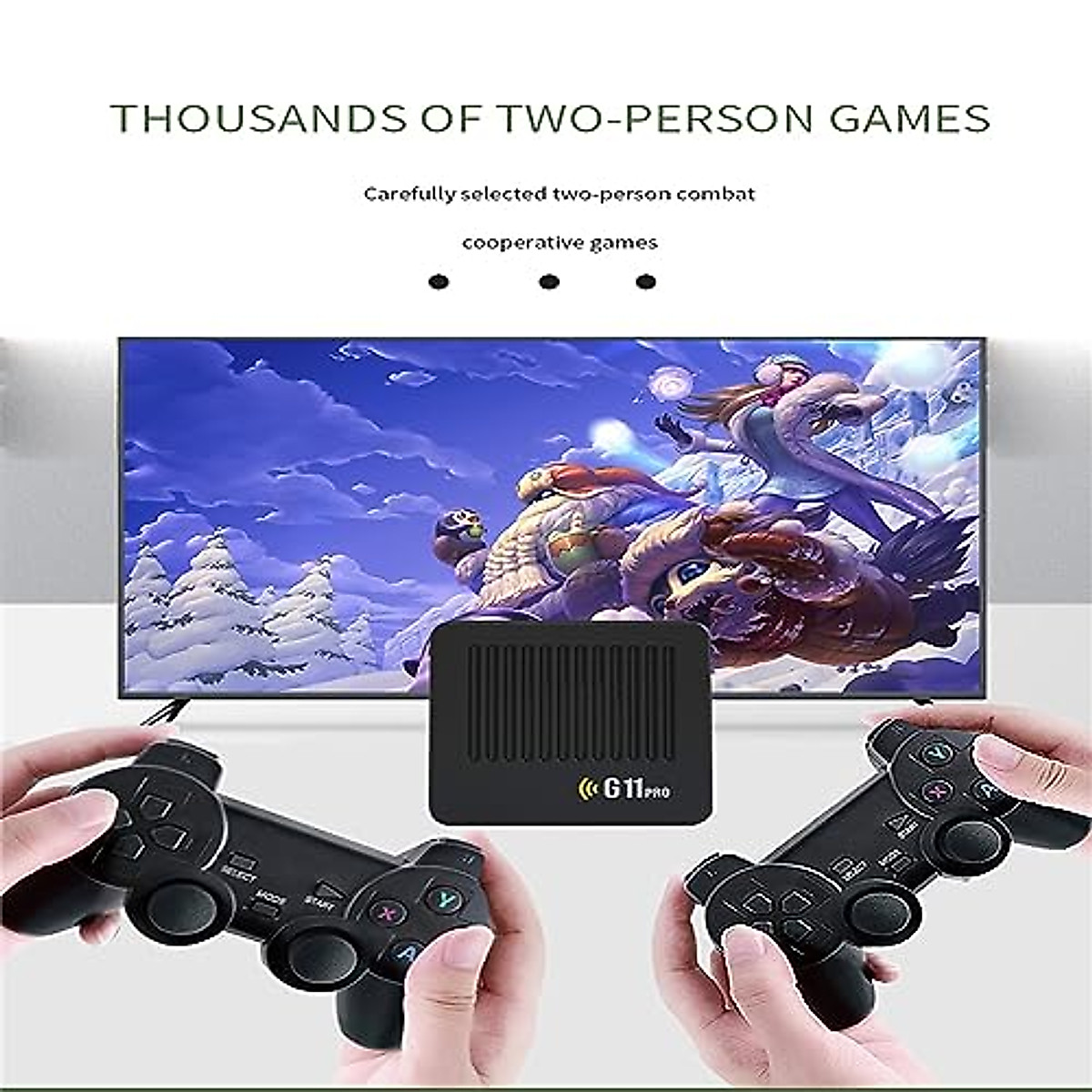 G11 Pro Game Box 4K HD TV Game Stick Video Game Console 256G Built in 60000+ Retro Games Portable Game Player Wireless Gamepad (256G 60000+Games)
