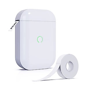 PikDik Mini Bluetooth Label Makers - D11 White Label Maker Machine with Tape Portable Label Printer Labeler for Labeling Jars Bins Home Organizing Office