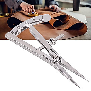 Marking Gauge, Metal Compass Multipurpose High Accuracy Adjustable for Leather Trimming Projects(Screw lock type marking gauge)