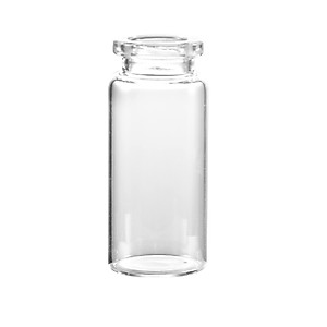 Eowpower 100 Pack 10ml Glass Vials, 20mm Glass Flat Bottom Lab Vial with Plastic-Aluminum Flip Caps and Rubber Stoppers (Clear)
