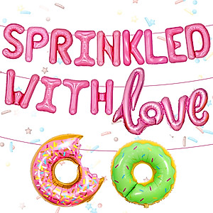 Pink Baby Sprinkle Decorations For Girl Sprinkled With Love Banner Gender Baby Shower Sprinkle Decoration Sprinkled With Love Baby Shower Decorations Party Supplies