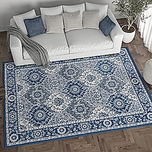 Navy 2x3 Entry Rug - Indoor Front Door Rug - Small Area Rug - Kitchen Rug - Bath Rug - Contemporary Carpet