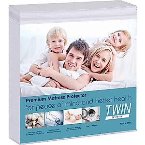 Waterproof Mattress Pad Protector 100% Organic Cotton Hypoallergenic Breathable Mattress Pad Cover, Deep Pocket