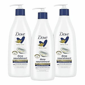 Dove Body Love Moisturizing Body Lotion Intense Care Pack of 3 for Rough or Dry Skin Softens and Smoothes 13.5oz