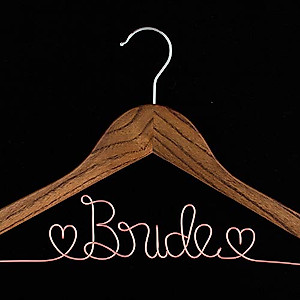 Ella Celebration Bride to Be Wedding Dress Hanger (Antique Brown with Rose Gold Wire)