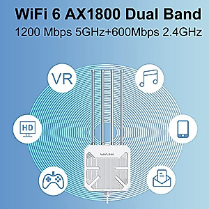 WAVLINK Outdoor WiFi 6 Extender AX1800 High Power Outdoor Weatherproof WiFi Range Extender Access Point with Passive/Active POE, Dual Band 2.4GHz+5GHz, 4x8dBi Detachable Antenna