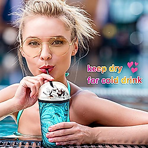 4 Pieces Marble Coffee Cup Sleeves Slim Can Cooler Reusable Neoprene Insulated Cup Sleeves Cup Cover Holders Water Bottles Cup Sleeves Non-Slip Drink Sleeves for Camping 30-32 oz Cold Hot Beverages