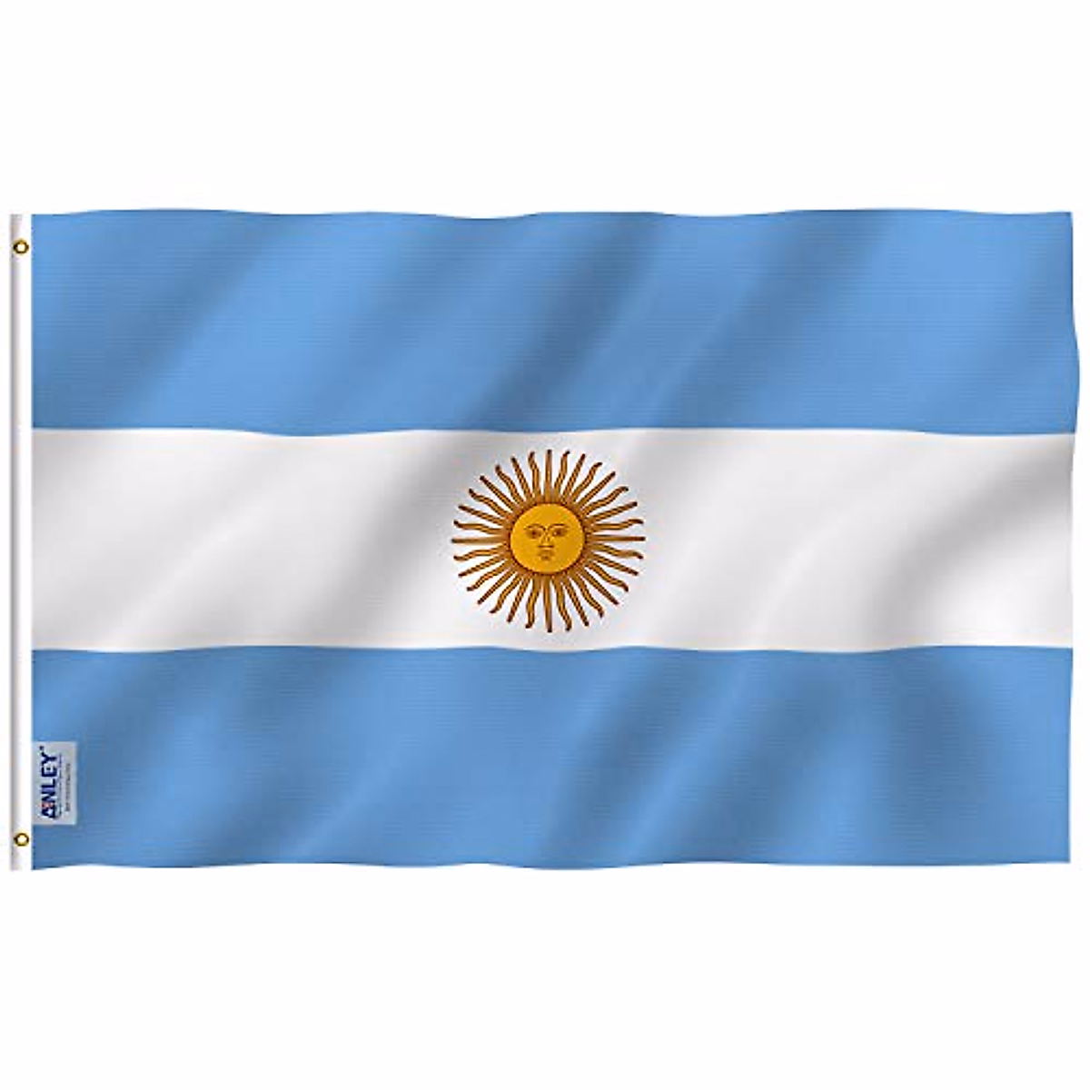 Anley Fly Breeze 3x5 Foot Argentina Flag - Vivid Color and Fade proof - Canvas Header and Double Stitched - Argentinian National Flags Polyester with Brass Grommets 3 X 5 Ft