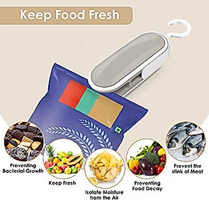 Mini Bag Sealer, Handheld Heat Sealers, 2 in 1 Heat Sealer, Cutter Portable Bag Sealer, Food Storage Snack Fresh Bag Sealer