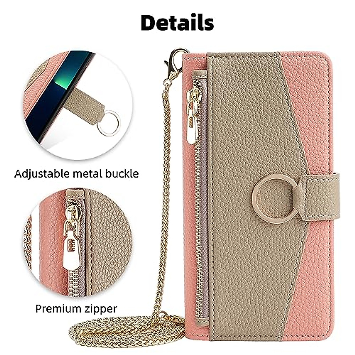 Arseaiy Wallet Case for Samsung Galaxy Note 10 Lite/A81/M60S Flip Phone Case Cover with Crossbody Strap Magnetic Zipper Pocket Makeup Mirror PU Leather Shockproof with Kickstand Shell