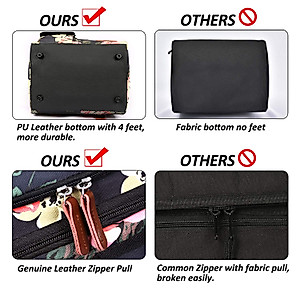 LOKASS Lunch Bag Women Double Deck Insulated Lunch Box Large Cooler Tote Bag with Removable Shoulder Strap Wide Open Thermal Meal Prep Lunch Organizer Box for Adults Work/College/Outdoor, Black Peony