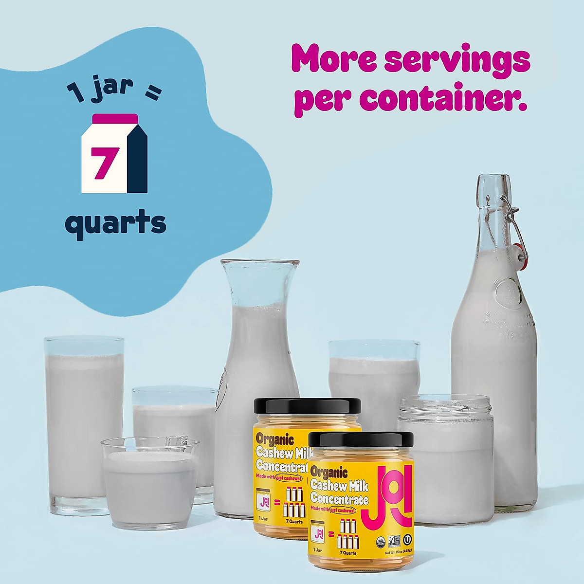 NOVIIML ew Milk Unsweetened Plain Concentrate by JOI - 2 Pack x 27 Servings