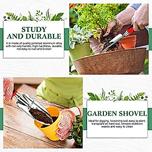 Gardening Shovel Set, Garden Hand Shovel Garden Trowel Transplant Trowel Aluminum Alloy Planting Tools with Rubber Handle for Gardening, Cultivating, Gardening, Planting Supplies (Red)