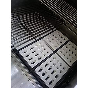 DELSbbq 4-Pack Universal Replacement Heat Plate Flame Tamer for Grand Turbo Grills, Ceramic Brick Flame Tamer, Replacement Parts for Grand Turbo Grand Hall, Barbeques Galore Grand Turbo, Members Mark