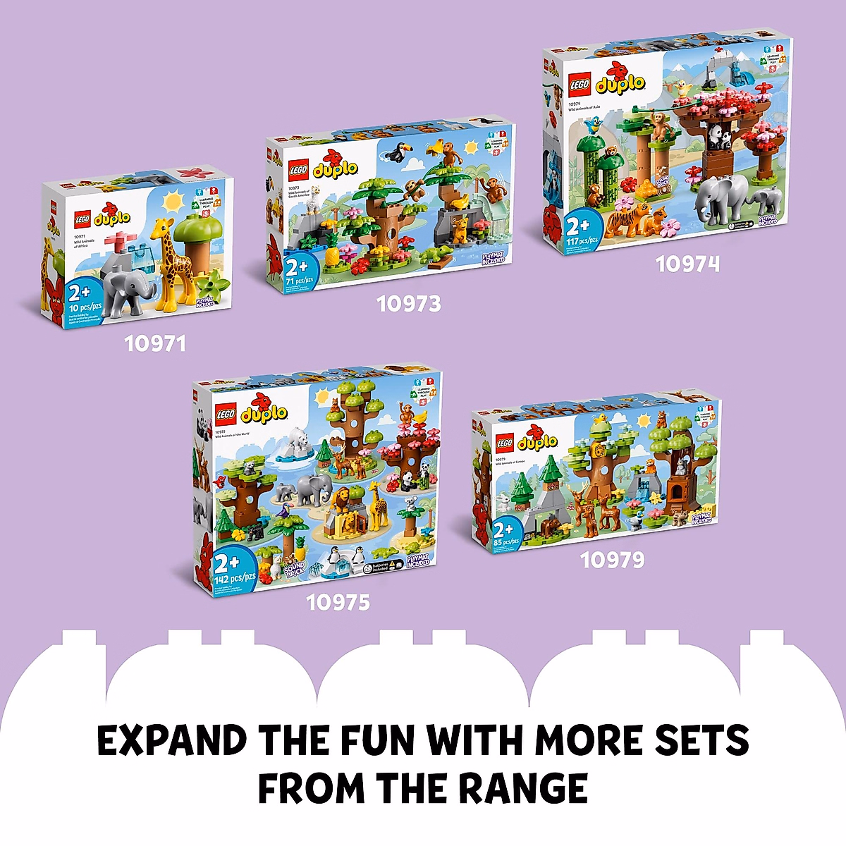 LEGO DUPLO Wild Animals of The Ocean Set 10972, with Whale and Turtle Sea Animal Figures & Playmat, Educational Toys with Fun Colors for Toddlers 2 Plus Years Old