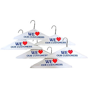 Wanowa Wire Hangers Bulk Dry Cleaner Hangers 16" Caped Clothing Hangers Suit Hangers Strut Hangers for Dry Cleaners or Home (Heart, 50)