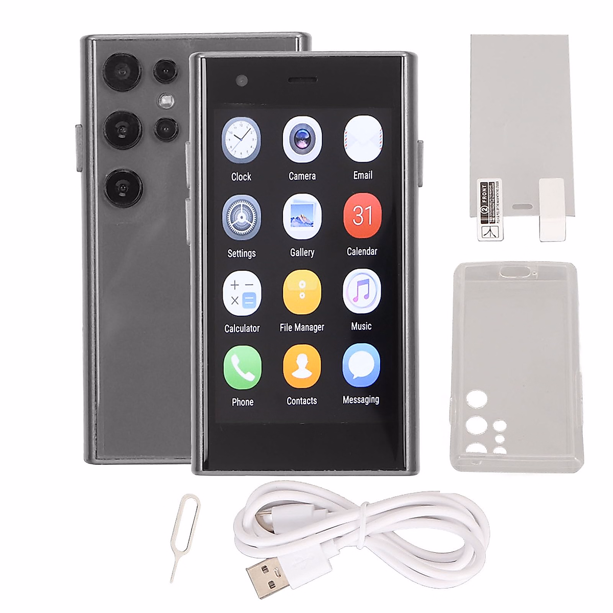 ciciglow S23 Pro Mini Smartphone, Compact and Portable, 2GB 16GB ROM, Dual Cameras, 3G Pocket Cell Phone for8.1 (Black)