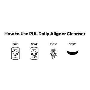 Daily Aligner Cleanser Tablets by PUL - Remove Odors Discoloration Stains & Plaque - Specially Formulated to Clean & Brighten Aligners, Retainers, Dentures, Nightguards & Dental Appliances - 30 Pack