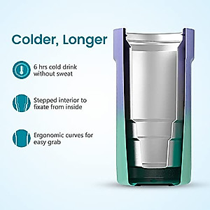 BUZIO 3 in 1 Insulated Slim Can Cooler for 12 oz Cans and Beer Bottle, Stainless Steel Can Holder, Double Walled Can Insulator for Skinny Tall Can/Standard Regular Can/Beer Bottle