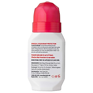 Crystal Mineral Deodorant Roll-On Body Deodorant With 24-Hour Odor Protection, Pomegranate, Non-Sticky Roll-On, Aluminium Chloride, 2.25 FL OZ - 3 pack