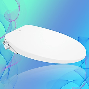 AOZITA Non Electric Bidet Seat for Elongated Toilets with Dual Spray Nozzles and Slow Close Seat
