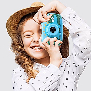 01 Digital Cameras, Hd 1080P Children Camera, 2 Inch IPS Screen Continuous Shooting Christmas Birthday Present for Children Thanksgiving(Blue)
